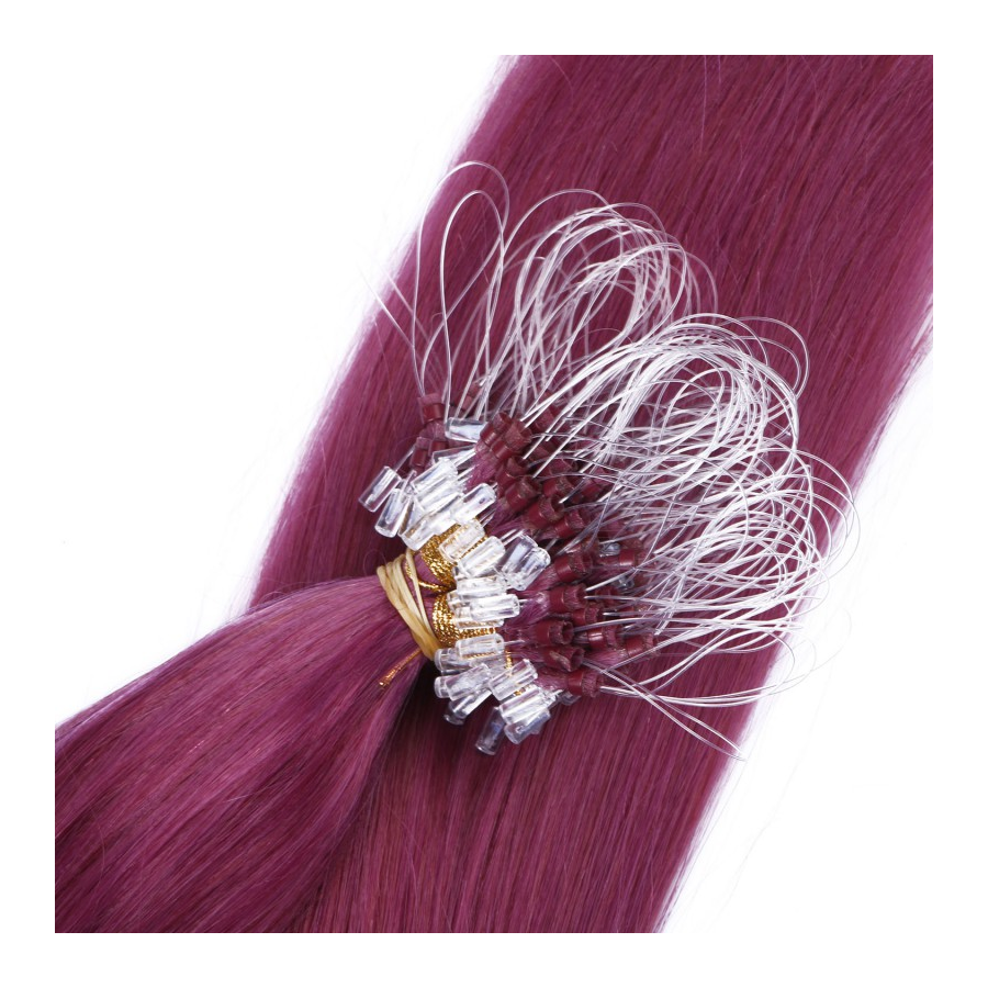 25 x Micro Ring / Loop - Violett - Hair Extensions 100% Echthaar - NO ...